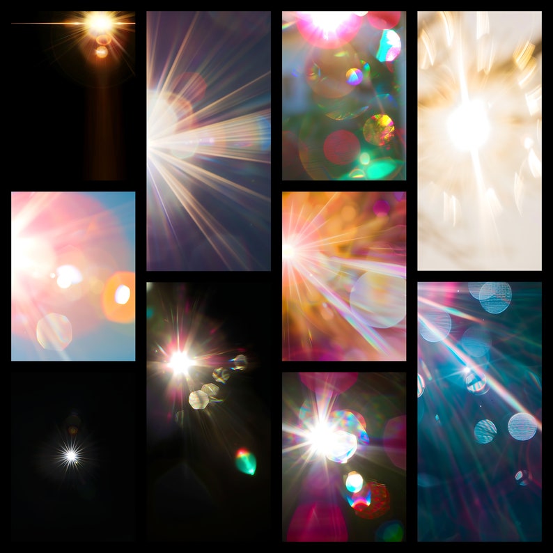 Lens Flare Textures | Digital Paper for Backgrounds, Overlays, Photo ...