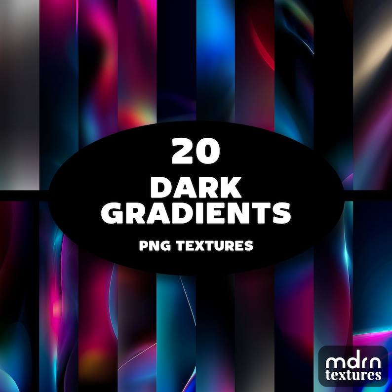 Dark Gradient Textures | Digital Paper for Backgrounds, Overlays, Photo ...