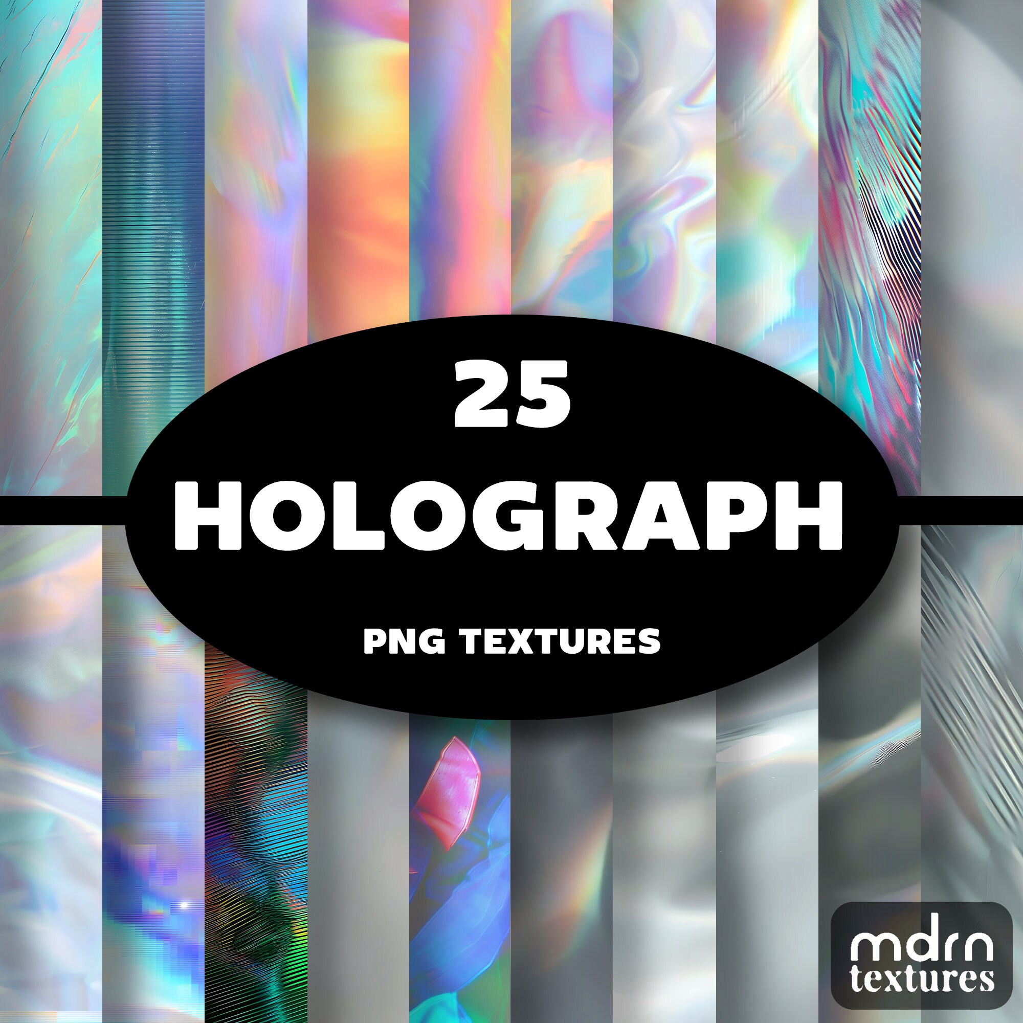 Holograph Textures | Digital Paper for Backgrounds, Overlays, Photo ...
