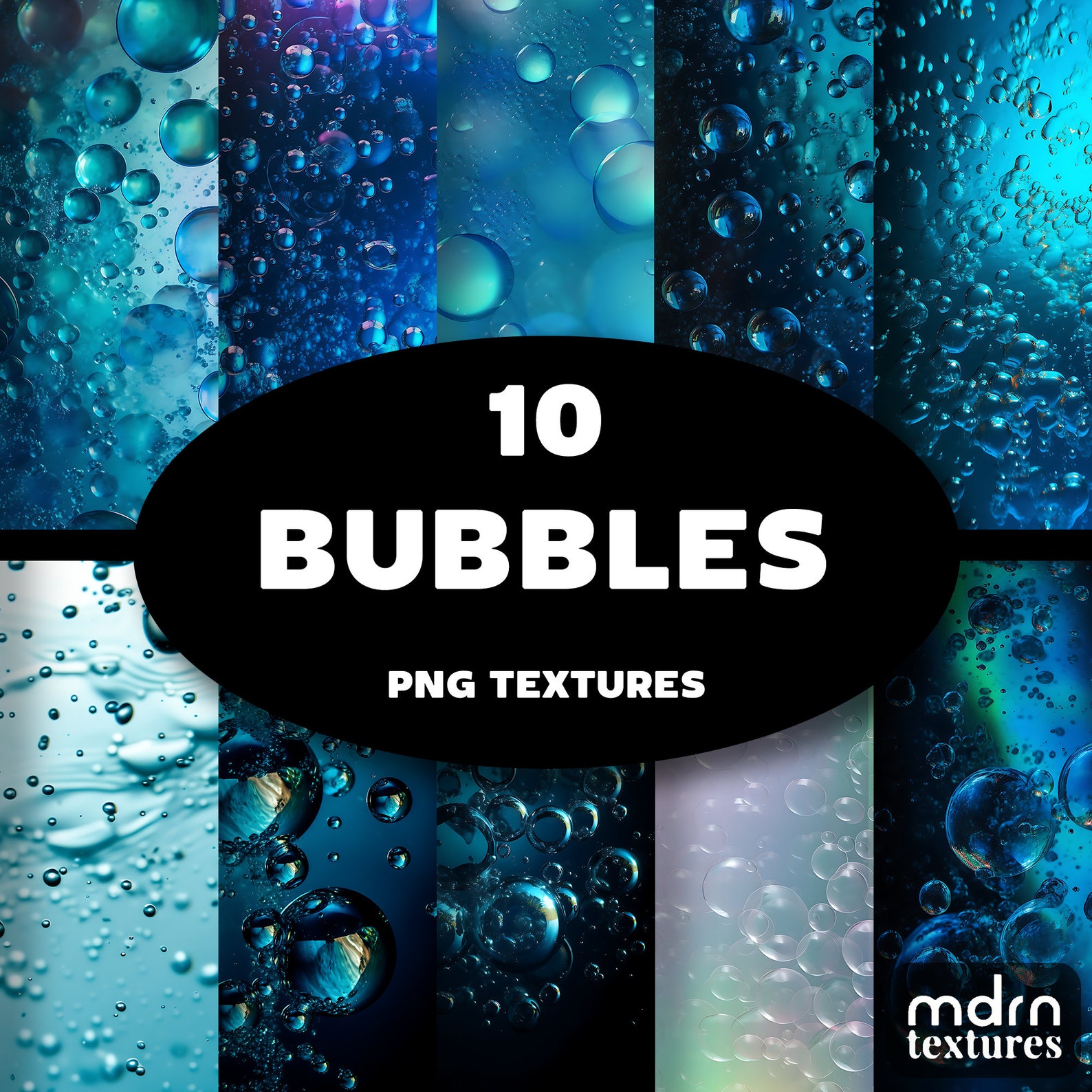Underwater Bubbles Textures | Digital Paper for Backgrounds, Overlays ...