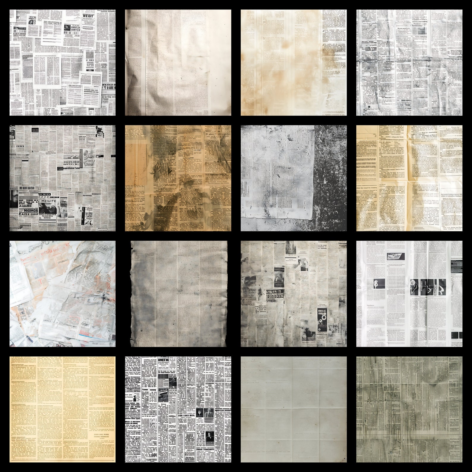 Newspaper Textures | Digital Paper for Backgrounds, Overlays, Photo ...