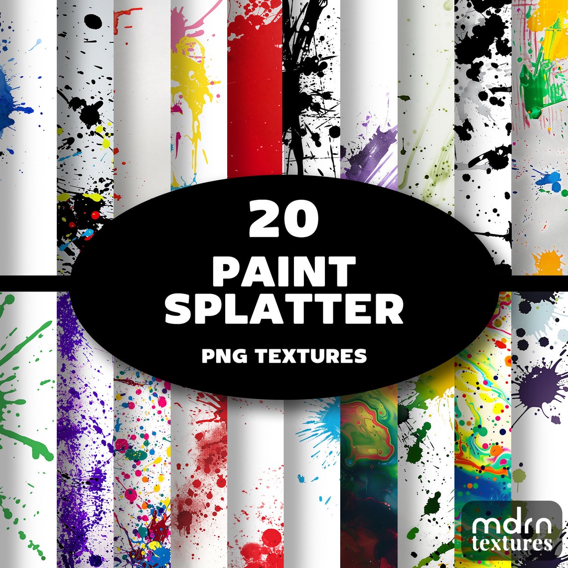 Paint Splatter Textures | Digital Paper for Backgrounds, Overlays ...