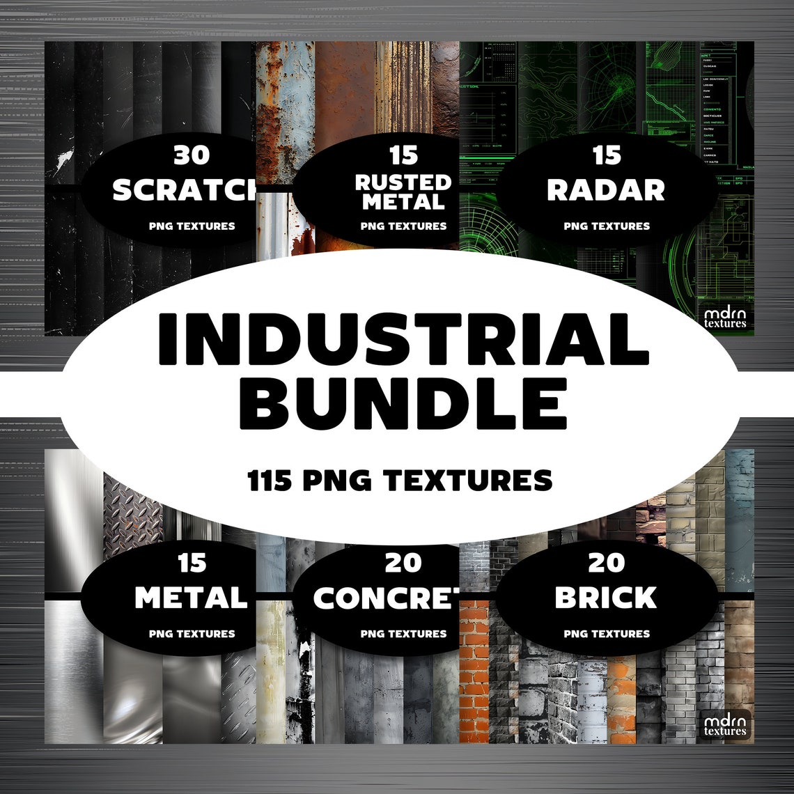 Industrial Textures Bundle | Digital Paper for Backgrounds, Overlays ...