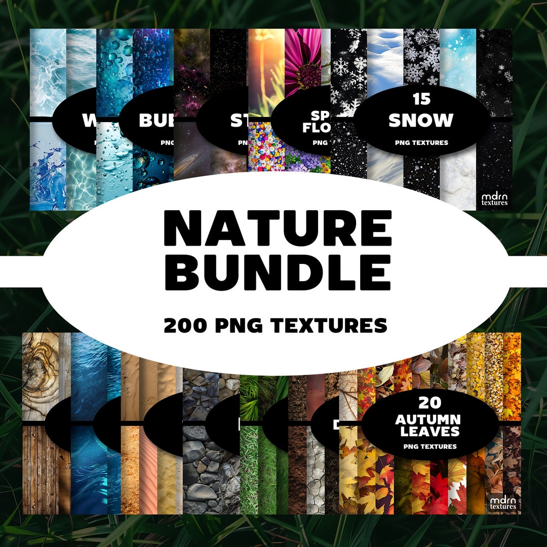 Nature Textures Bundle | Digital Paper for Backgrounds, Overlays, Photo ...