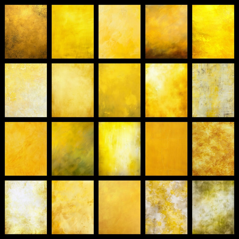 Distressed Yellow Textures | Digital Paper for Backgrounds, Backdrops ...