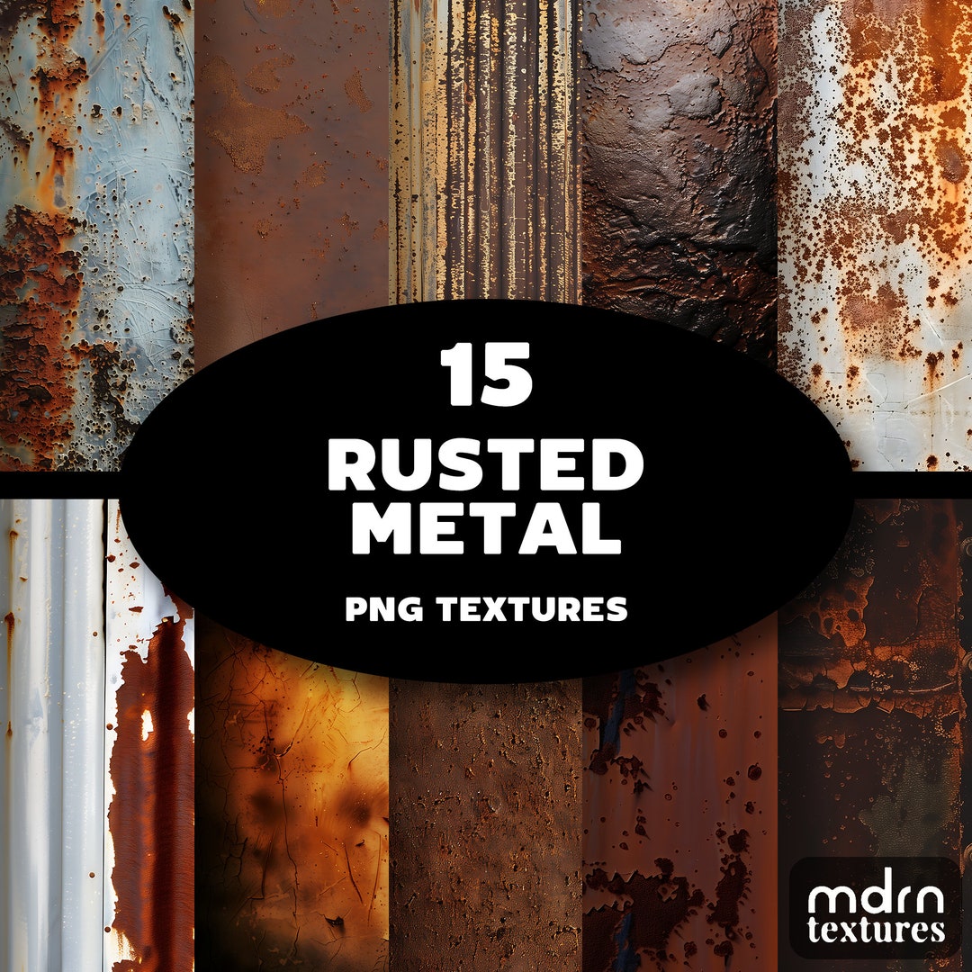 Rusted Metal Textures | Digital Paper for Backgrounds, Overlays, Photo ...