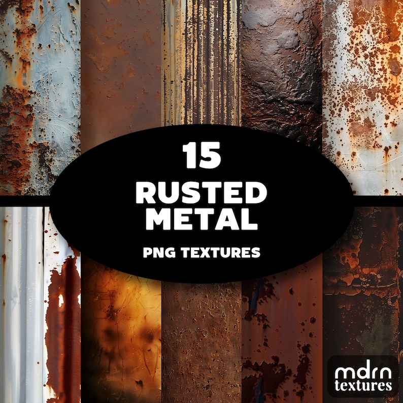 Rusted Metal Textures | Digital Paper for Backgrounds, Overlays, Photo ...
