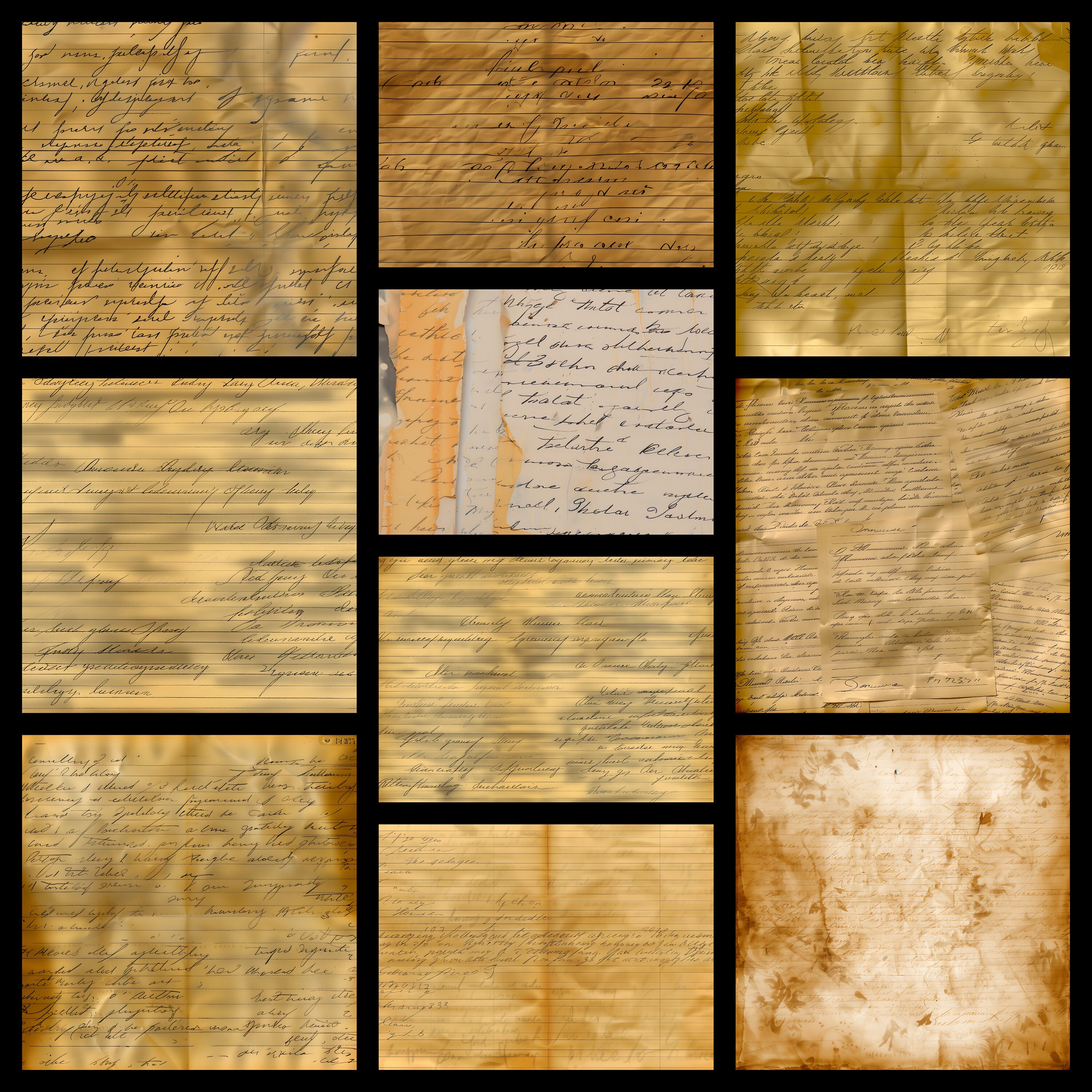 Vintage Handwritten Textures | Digital Paper for Backgrounds, Overlays ...