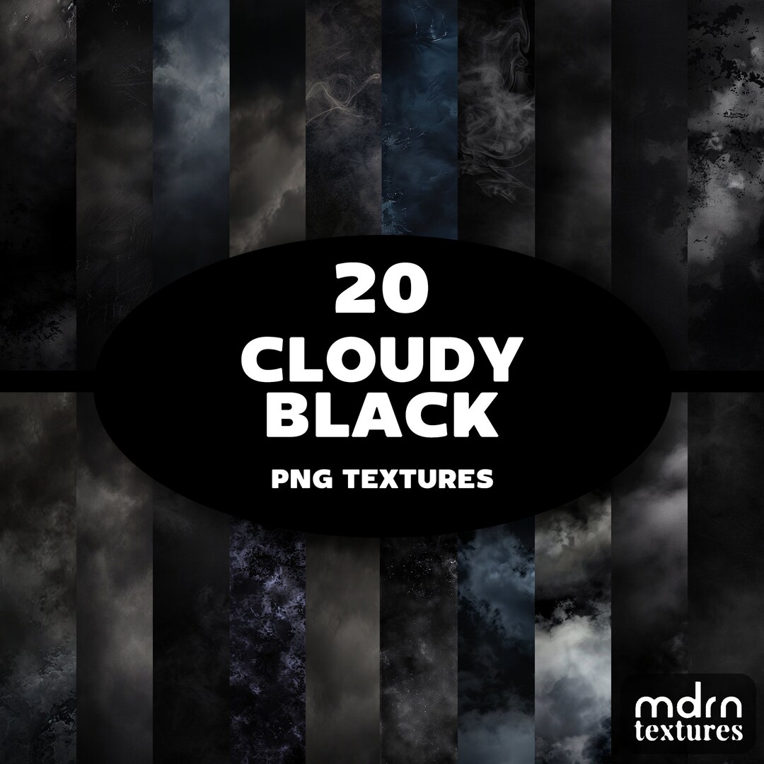Cloudy Black Textures | Digital Paper for Backgrounds, Backdrops ...