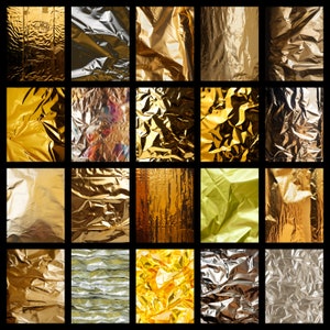 Gold Foil Textures | Digital Paper for Backgrounds, Overlays, Photo ...