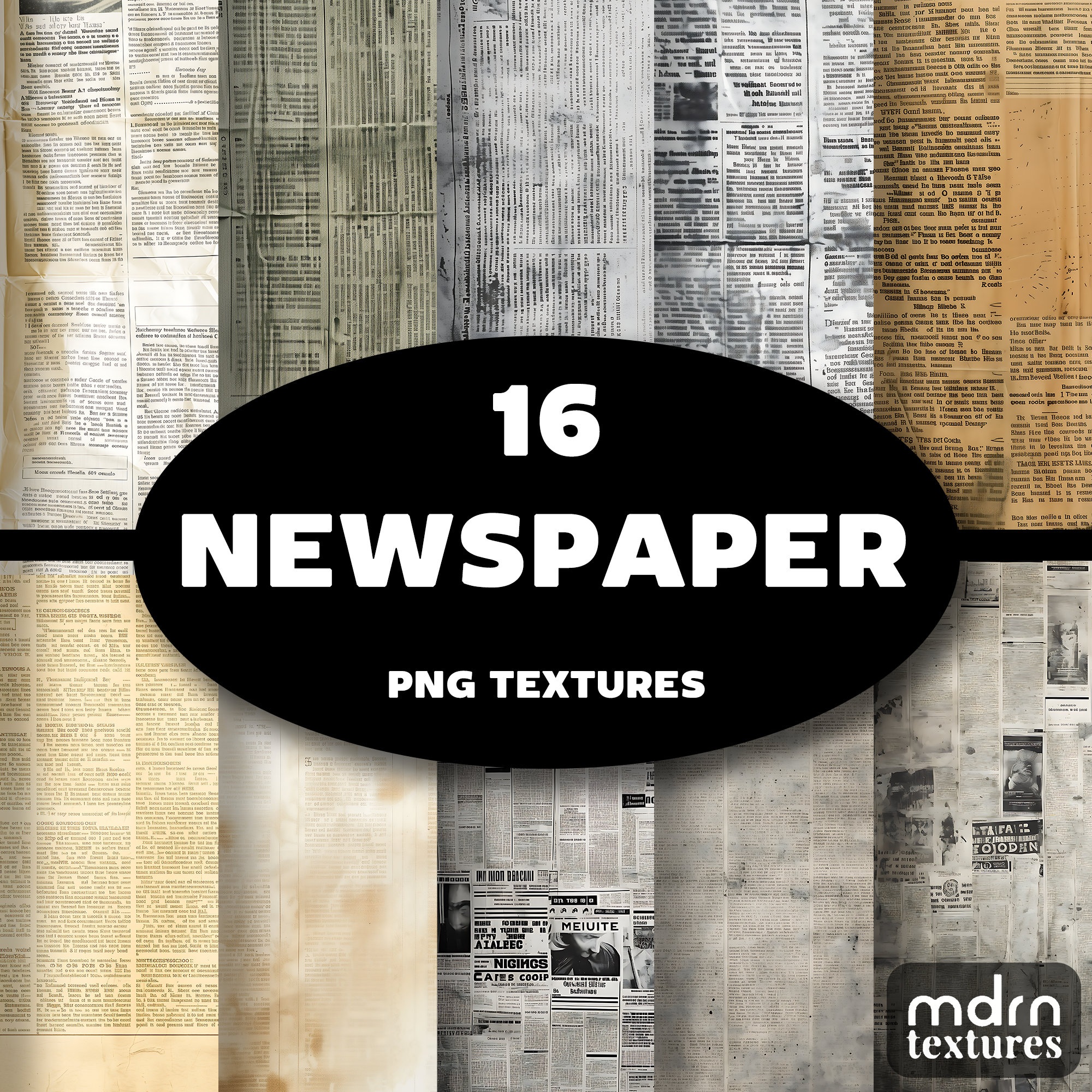 Newspaper Textures | Digital Paper for Backgrounds, Overlays, Photo ...