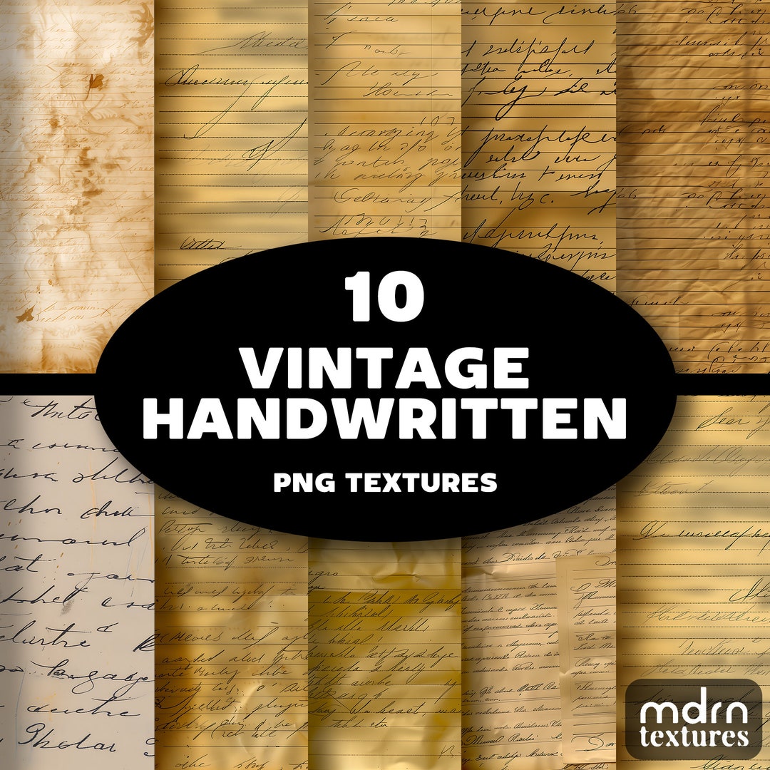 Vintage Handwritten Textures | Digital Paper for Backgrounds, Overlays ...