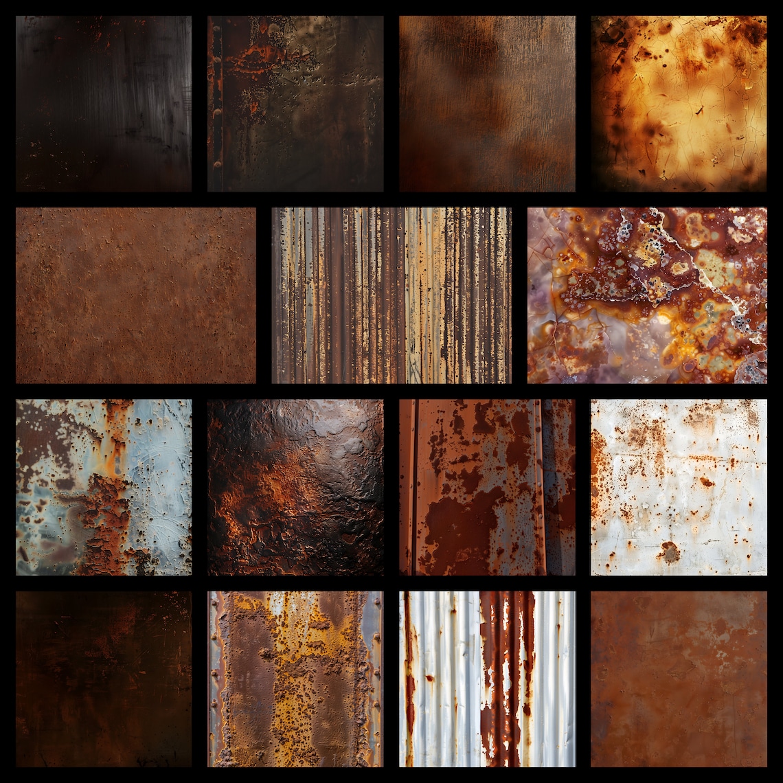 Rusted Metal Textures | Digital Paper for Backgrounds, Overlays, Photo ...