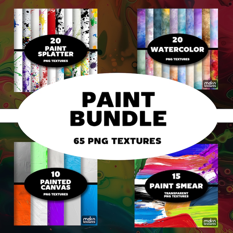 Paint Textures Bundle Digital Paper for Backgrounds, Overlays, Photo ...