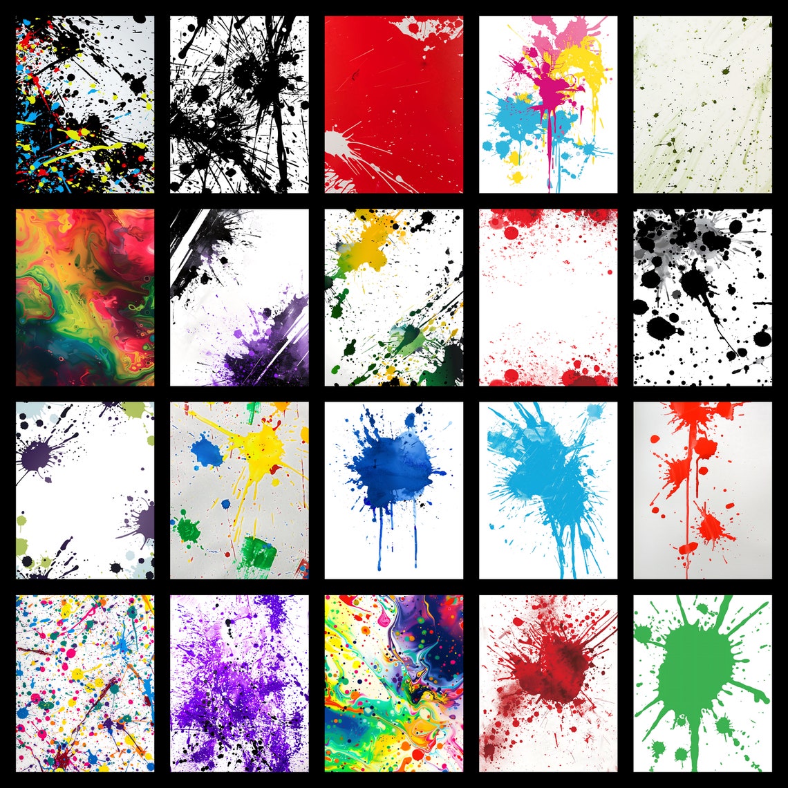 Paint Splatter Textures | Digital Paper for Backgrounds, Overlays ...