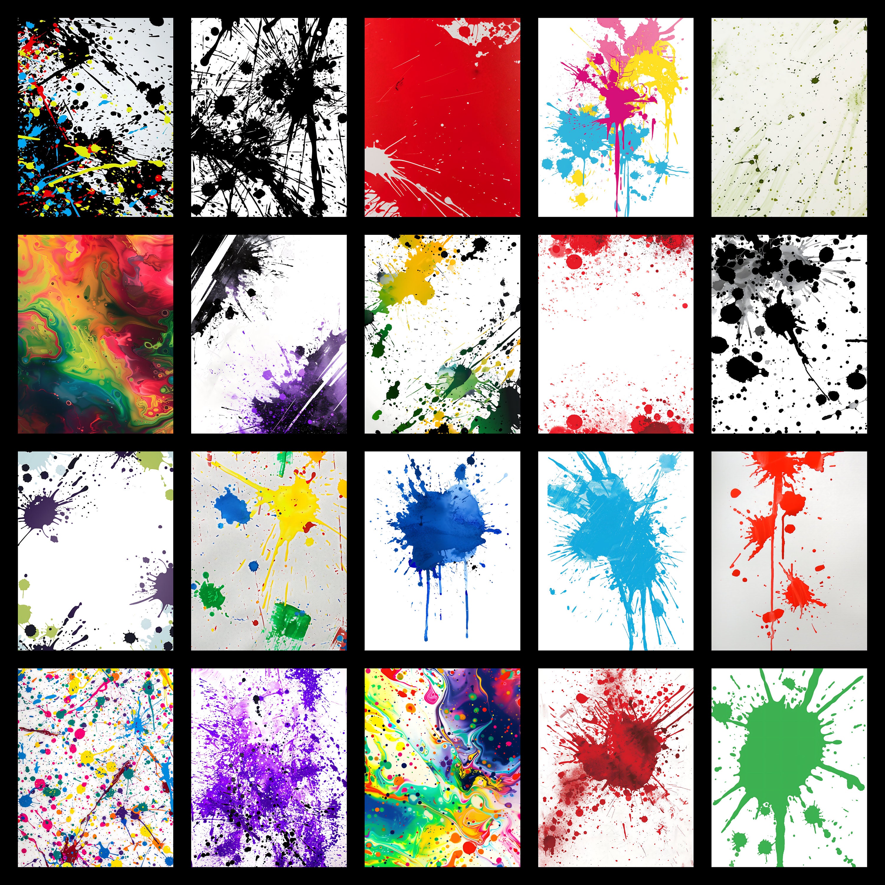 Paint Splatter Textures | Digital Paper for Backgrounds, Overlays ...