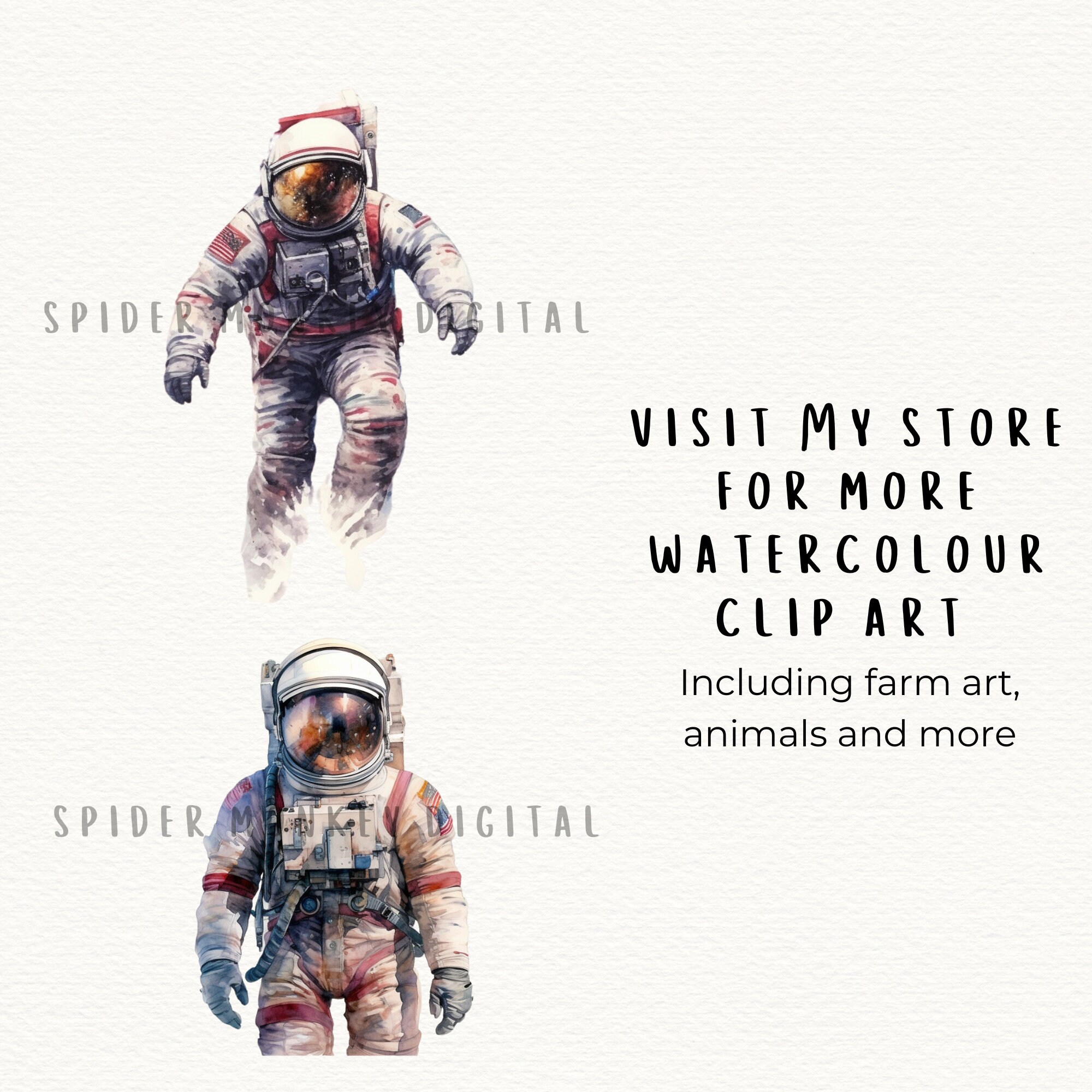 Space Watercolor Clipart Bundle Astronaut Rocket Illustration Planet ...