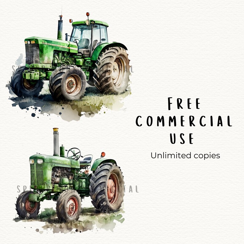 Tractor Watercolour Clipart Farm Tractor Watercolour Illustration ...