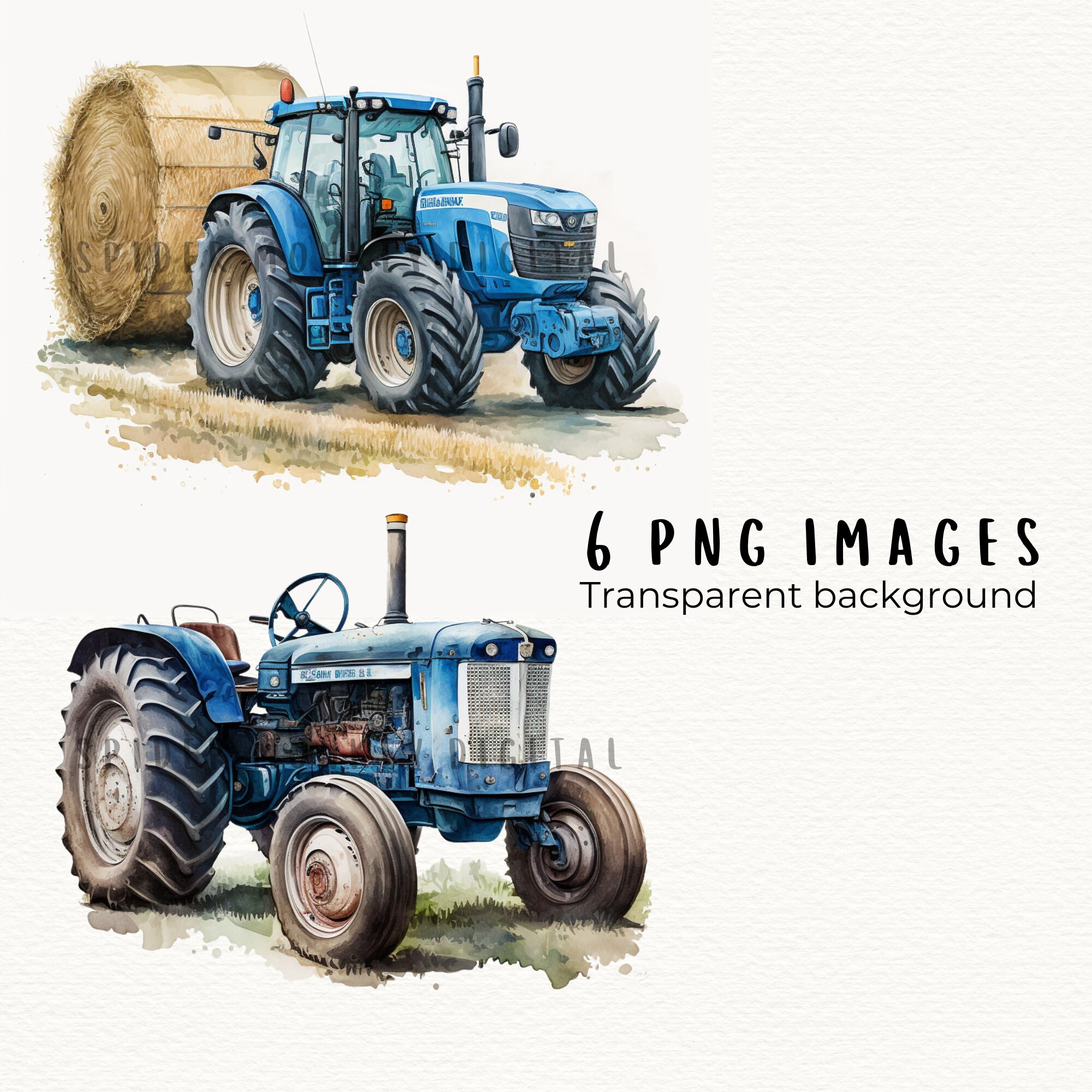 Tractor Watercolour Clipart Farm Tractor Watercolour Illustration ...