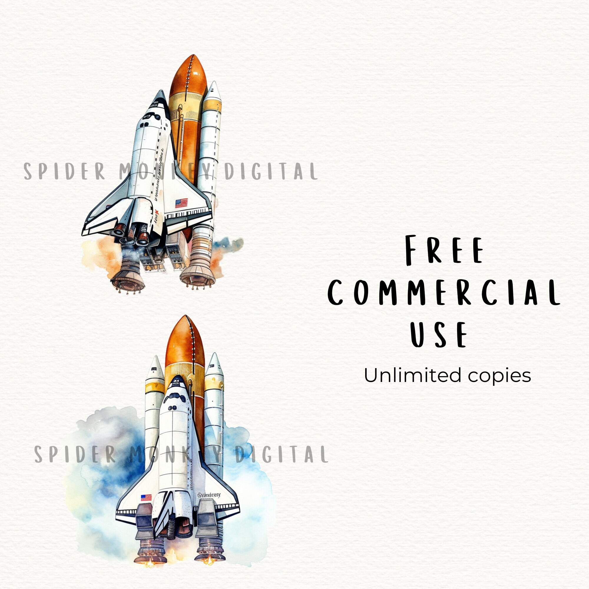 Space Watercolor Clipart Bundle Astronaut Rocket Illustration Planet ...