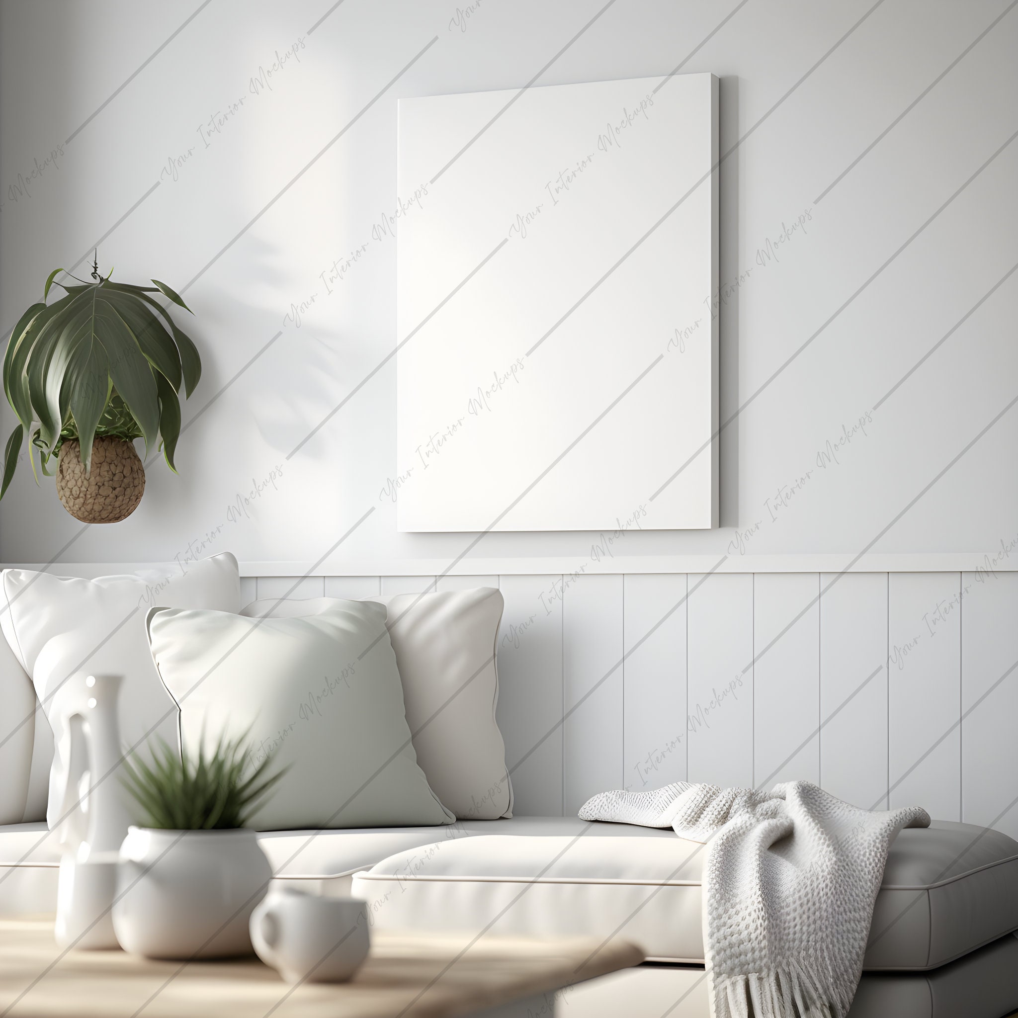 Canvas Mockup in Home Interior, Mockup Canvas, Home Interior Canvas ...