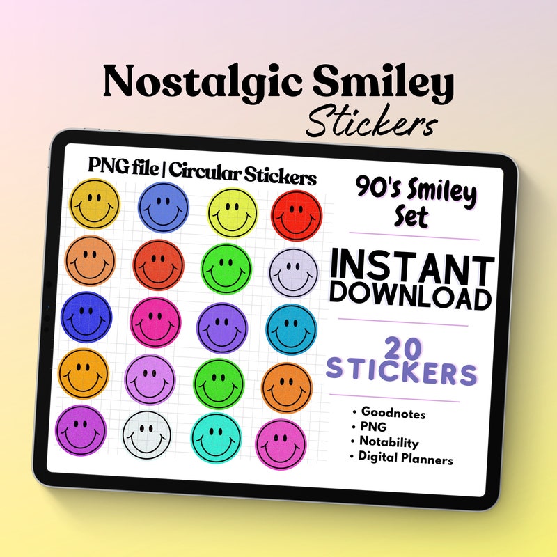 90s Smiley Stickers - Etsy