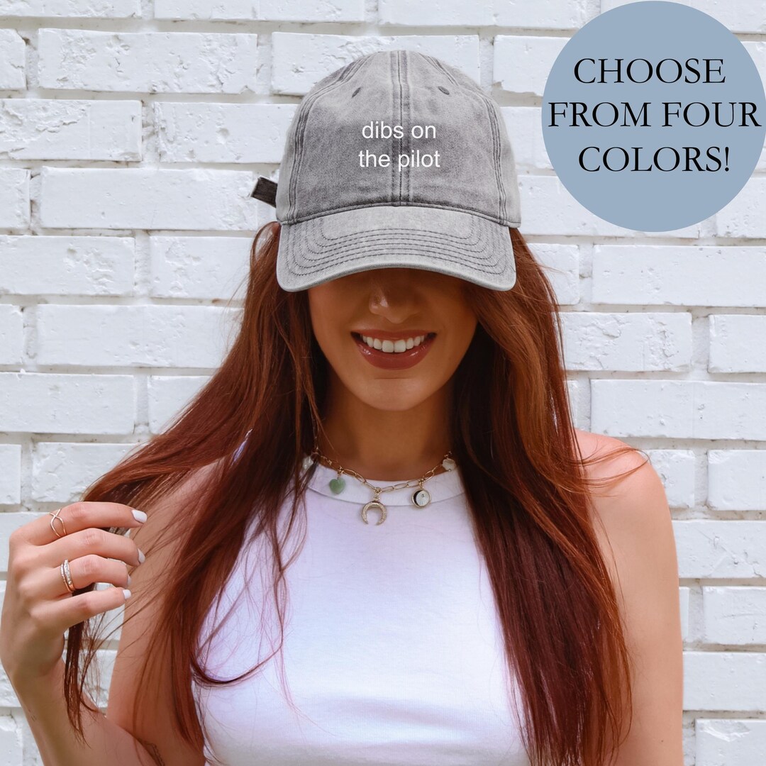 Embroidered Vintage Pilot Wife Cap Aviation Girlfriend Hat Pilot ...