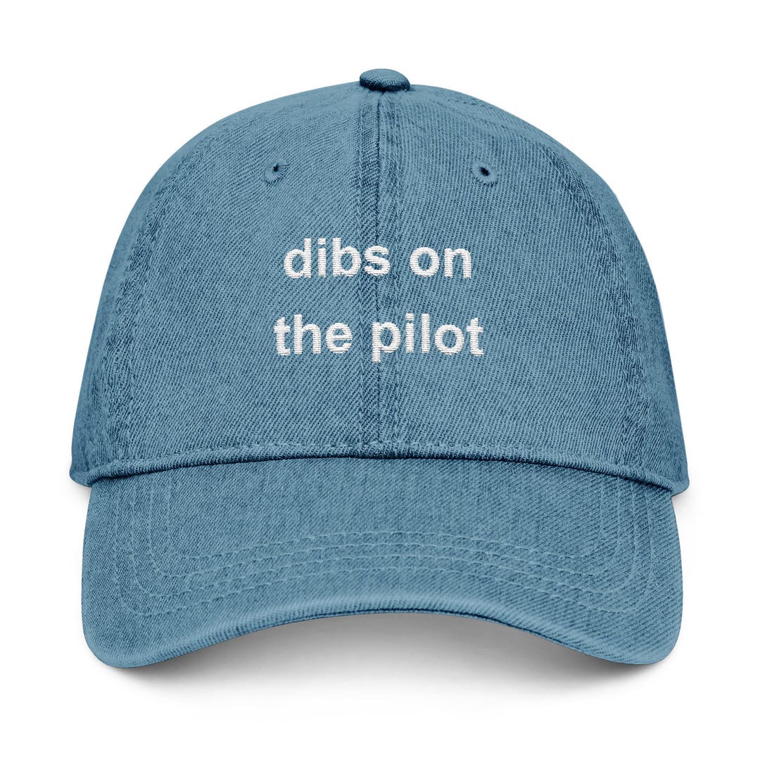 Embroidered Denim Hat, Pilot Wife Gift, Aviation Wife, Dibs on the ...