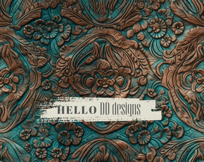 Tooled Leather PNG, Leather Digital Paper, Seamless Pattern, Digital ...