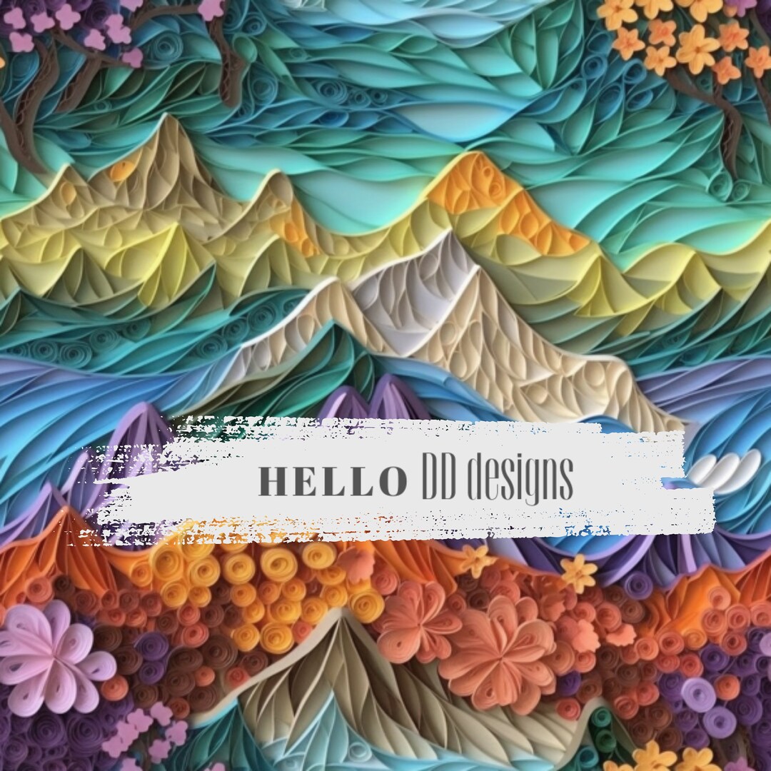 Mountain Seamless Pattern, Ocean Seamless File, Tumbler Wrap, Abstract ...