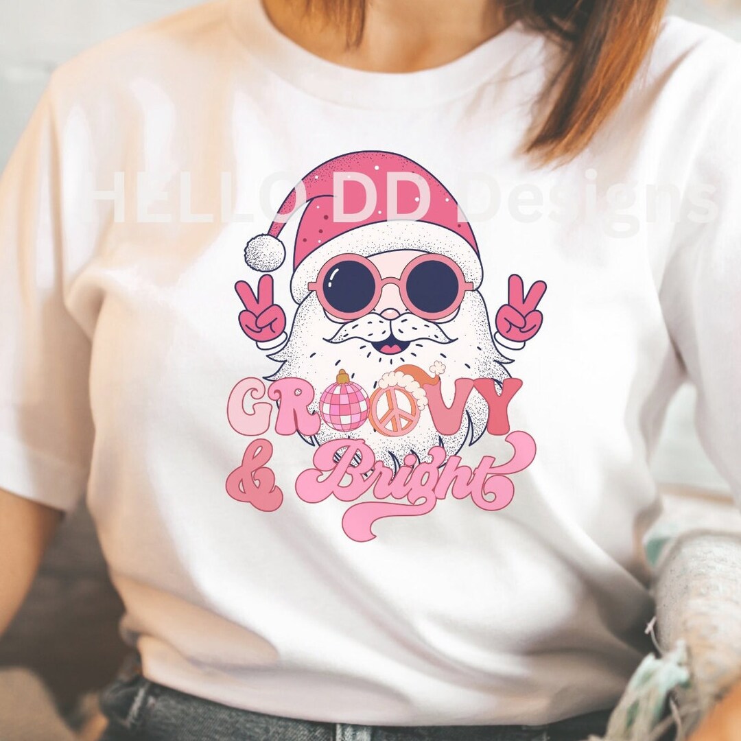 Retro Santa Claus PNG Digital Download | Pink Christmas Holiday Clipart ...