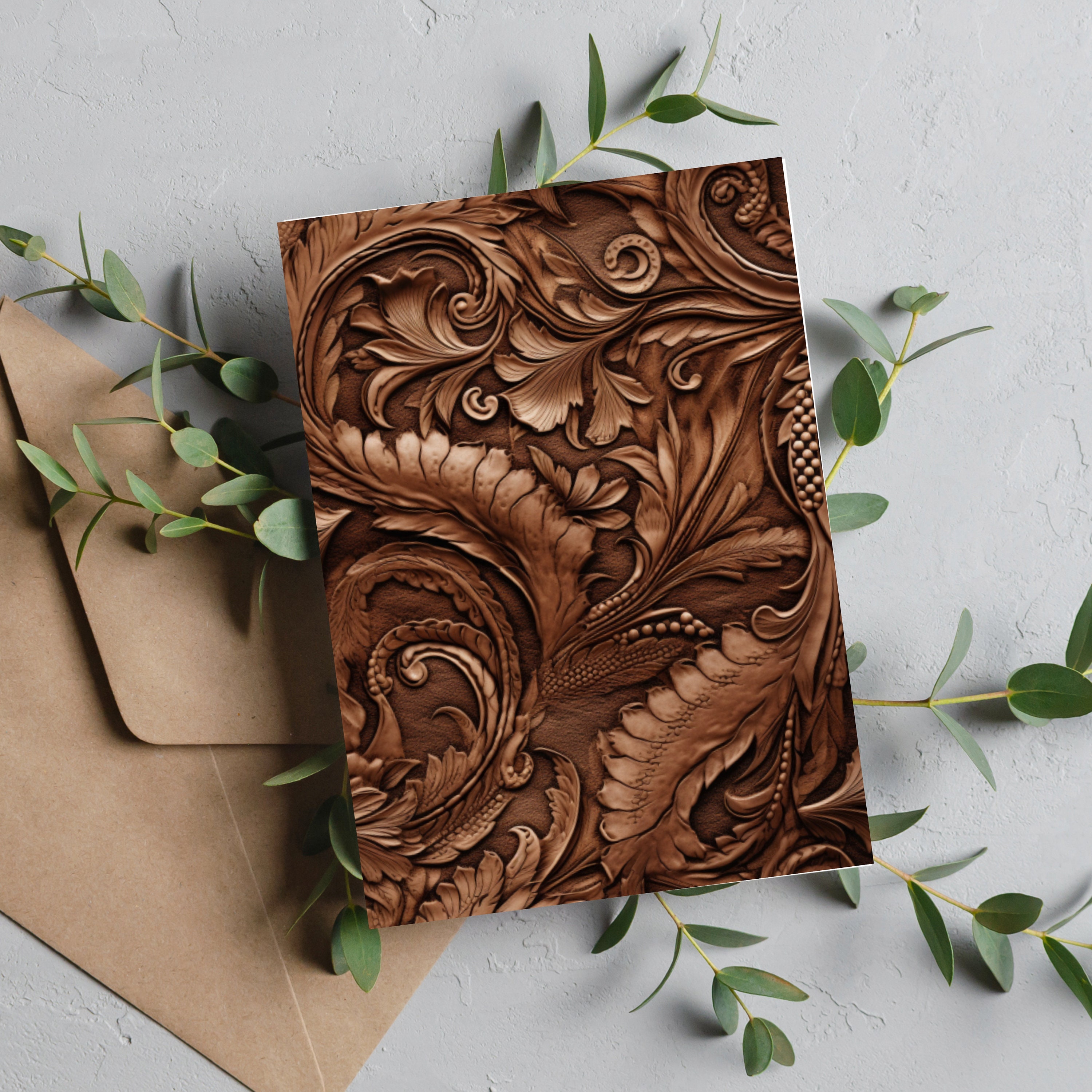 Tooled Leather PNG, Leather Digital Paper, Seamless Pattern, Digital ...