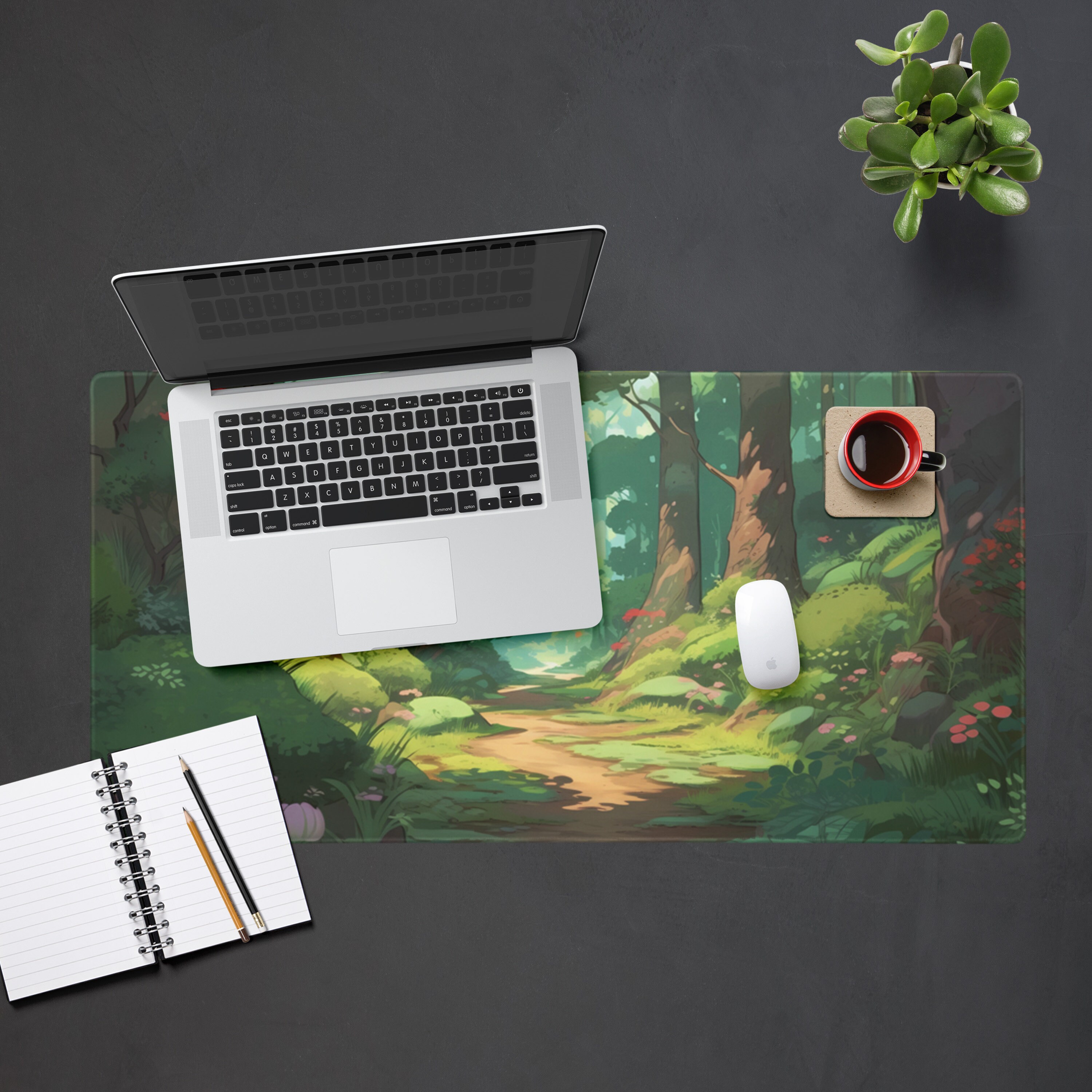 Forest Desk Mat Cottagecore Desk Mat Lofi Anime Desk Mat XXL - Etsy