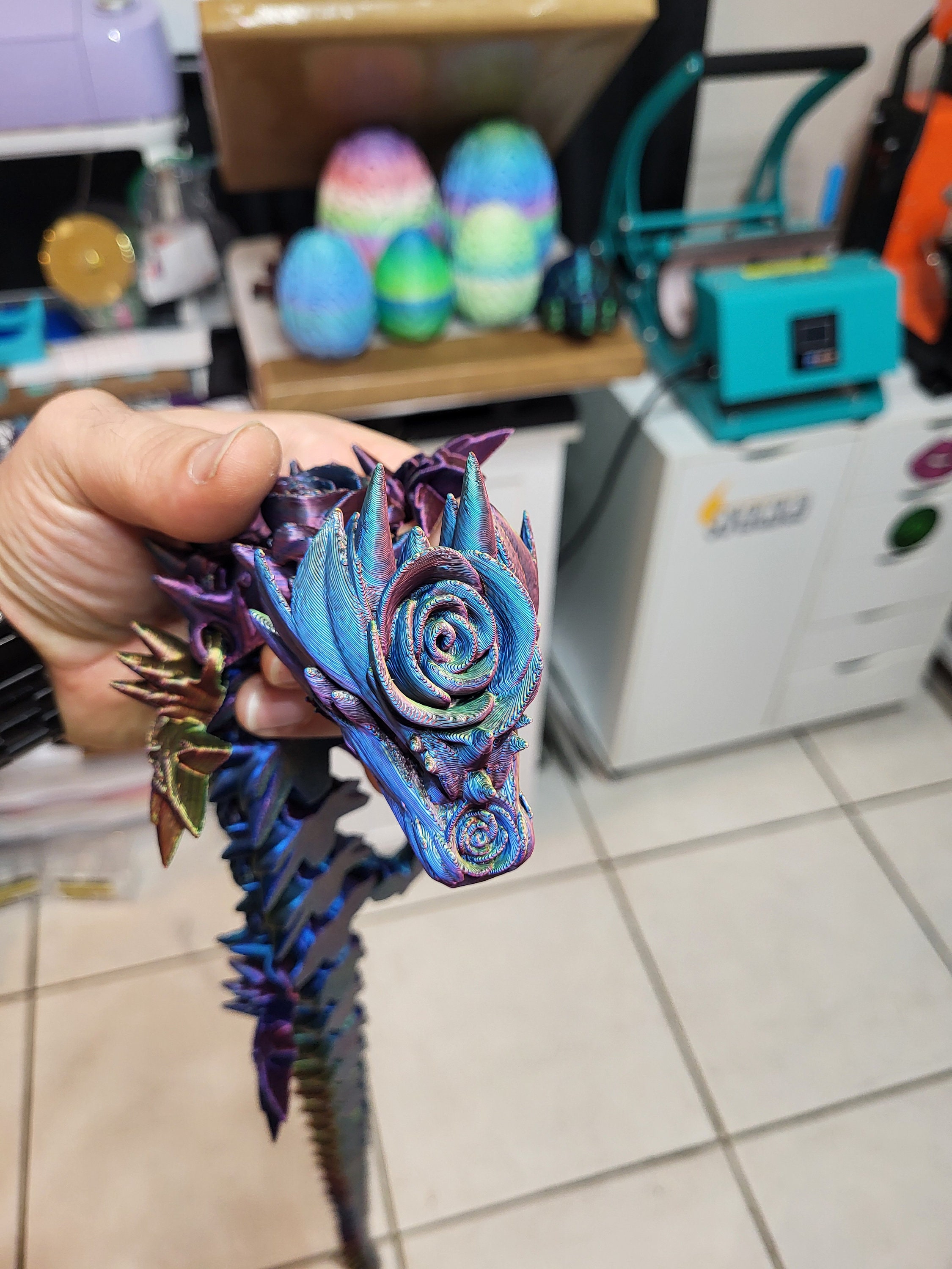 3d Printed Large Rose Dragon 27 Inches - Etsy