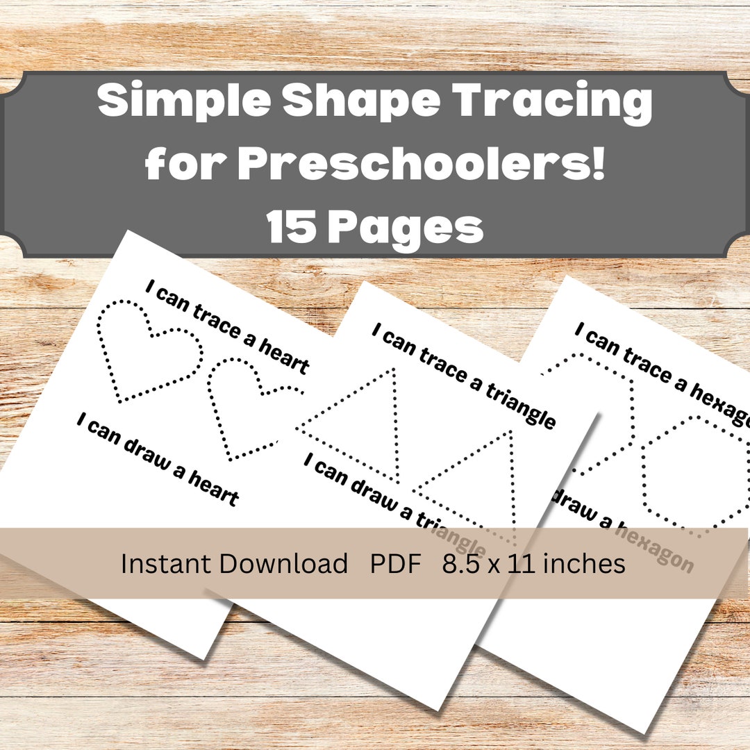 Simple Shape Tracing Activity 10 Pages Shape Tracing Printable ...