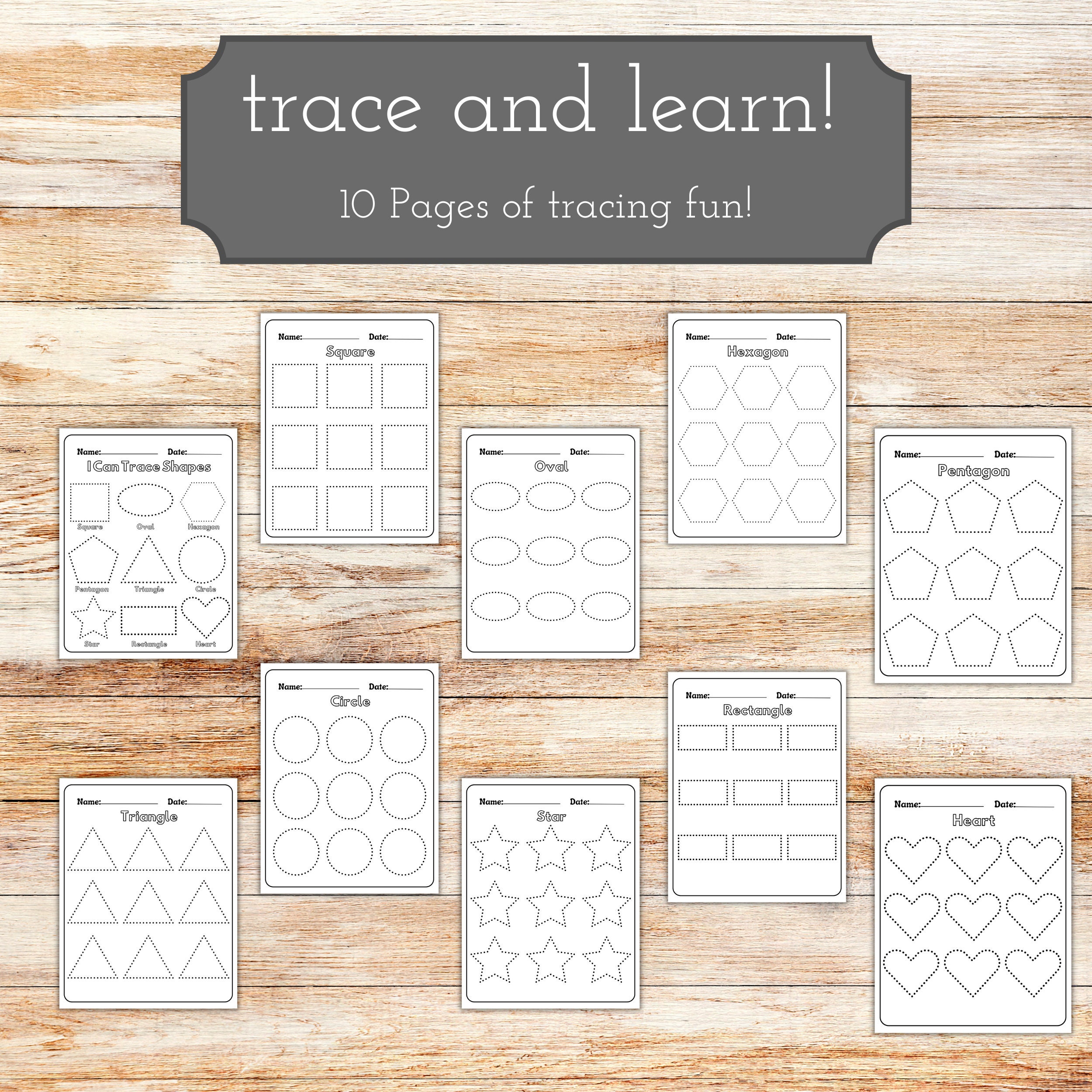 I Can Trace Shapes Activity for Kindergarten or Preschool Learn at Home ...