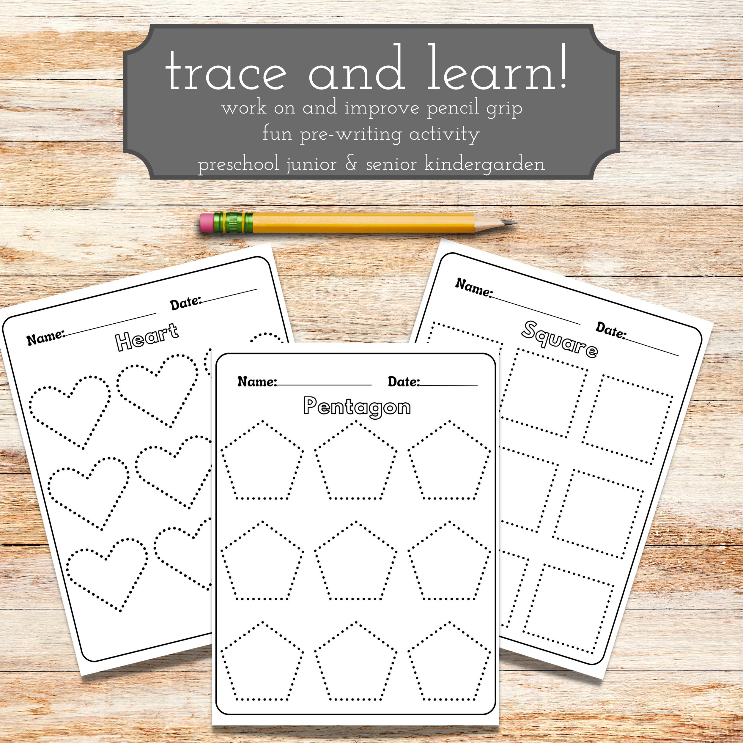 I Can Trace Shapes Activity for Kindergarten or Preschool Learn at Home ...