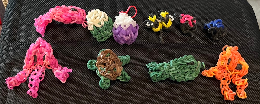 Custom Rubber Band Keychain Hand Made - Etsy