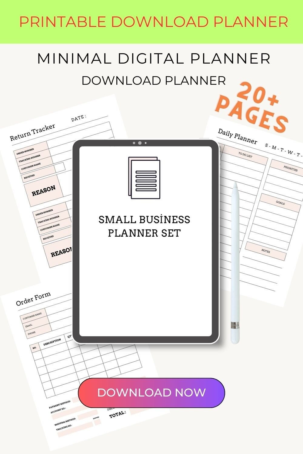 Printable Small Business Planner Bundle, Small Business, Product and ...