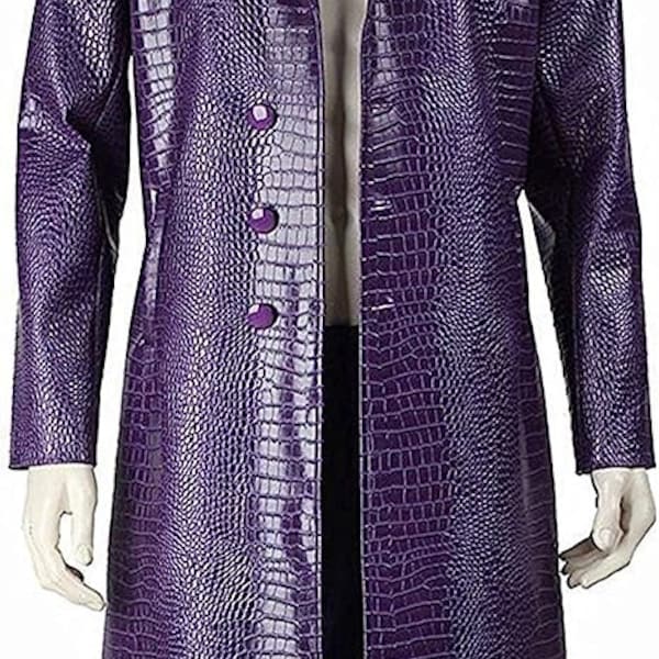 Purple Leather Trench Coat - Etsy