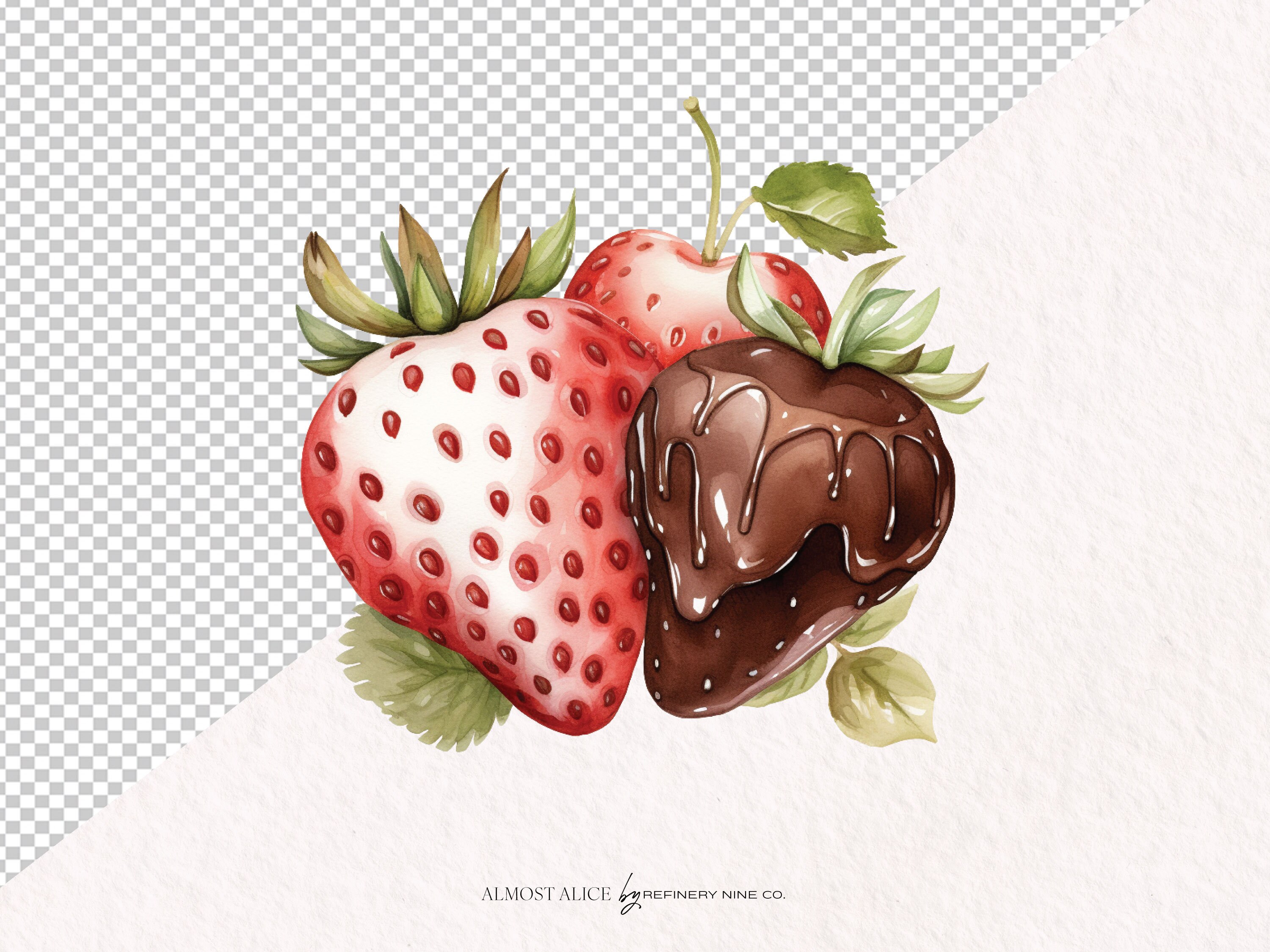 Chocolate Covered Strawberries Watercolor Clipart, Desserts, Foodies ...