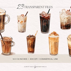 Iced Coffee Clipart, Watercolor Clipart, Cozy, Autumn Vibes ...