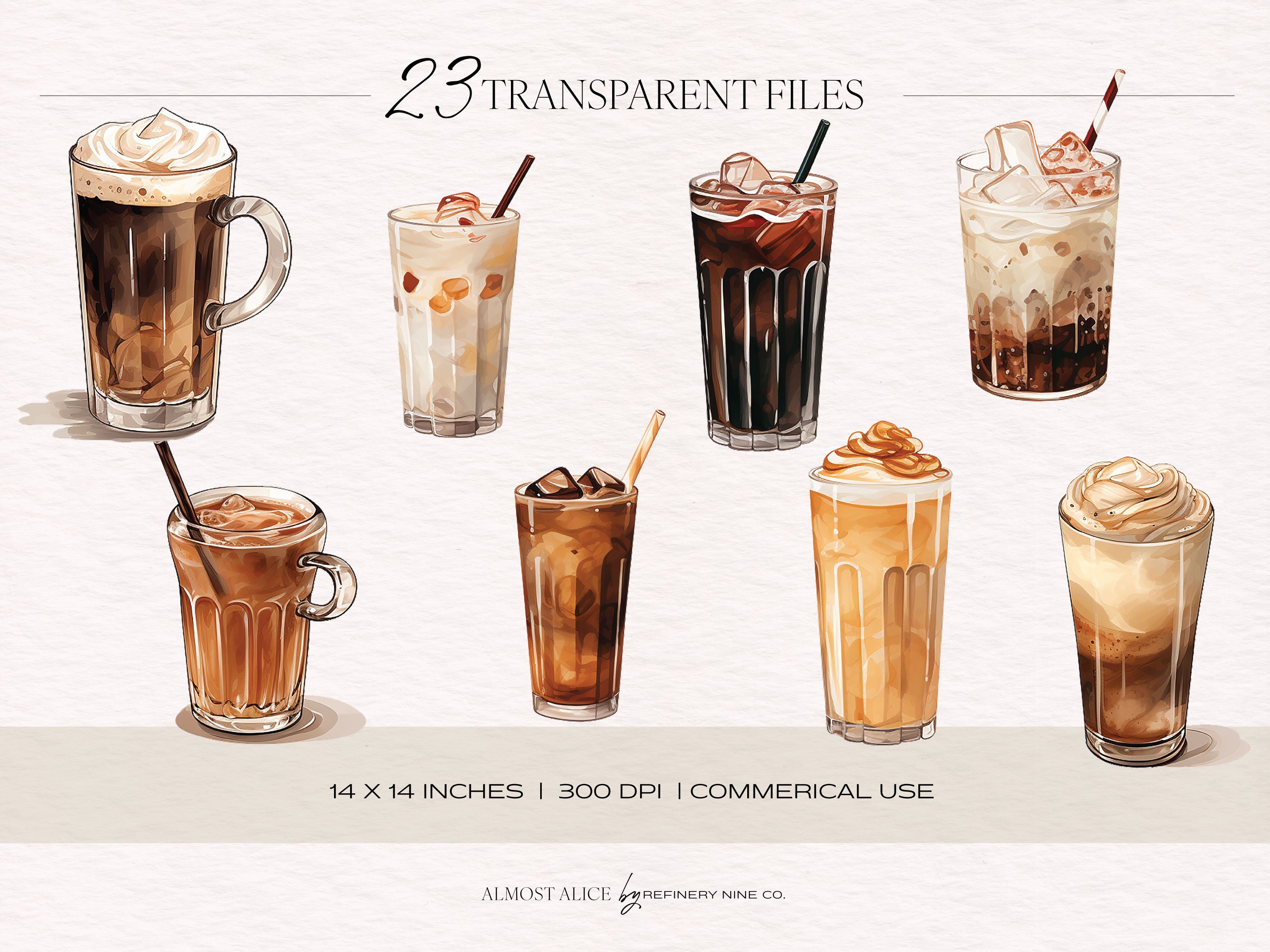 Iced Coffee Clipart, Watercolor Clipart, Cozy, Autumn Vibes ...