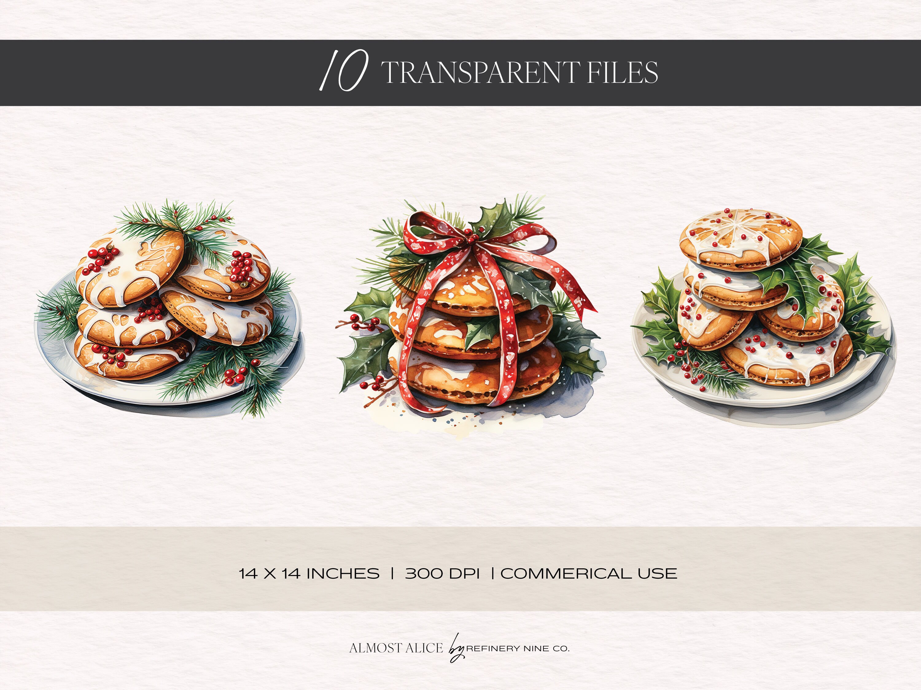 Christmas Cookies, Watercolor Clipart, Christmas, Winter Solstice ...