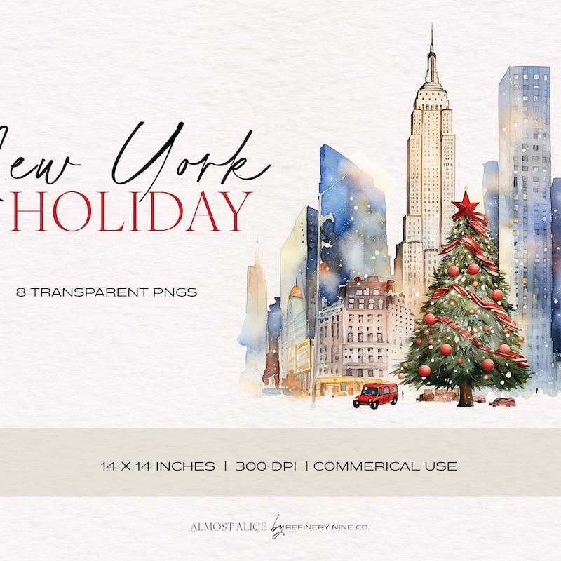 New York Christmas Card - Etsy