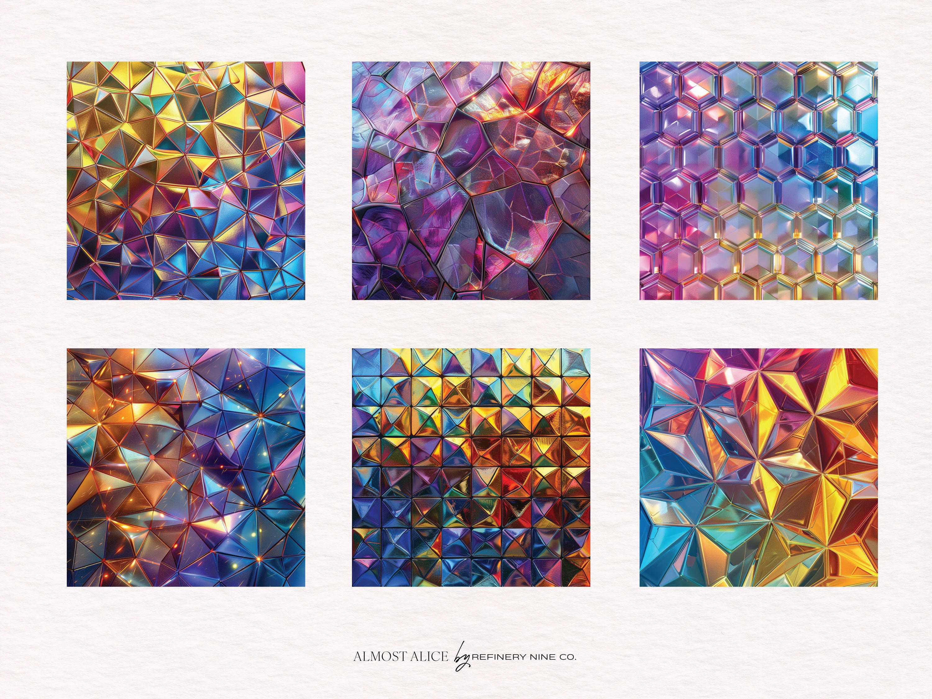 Stained Glass Texture Rainbow Pack - Watercolor & Holographic High ...