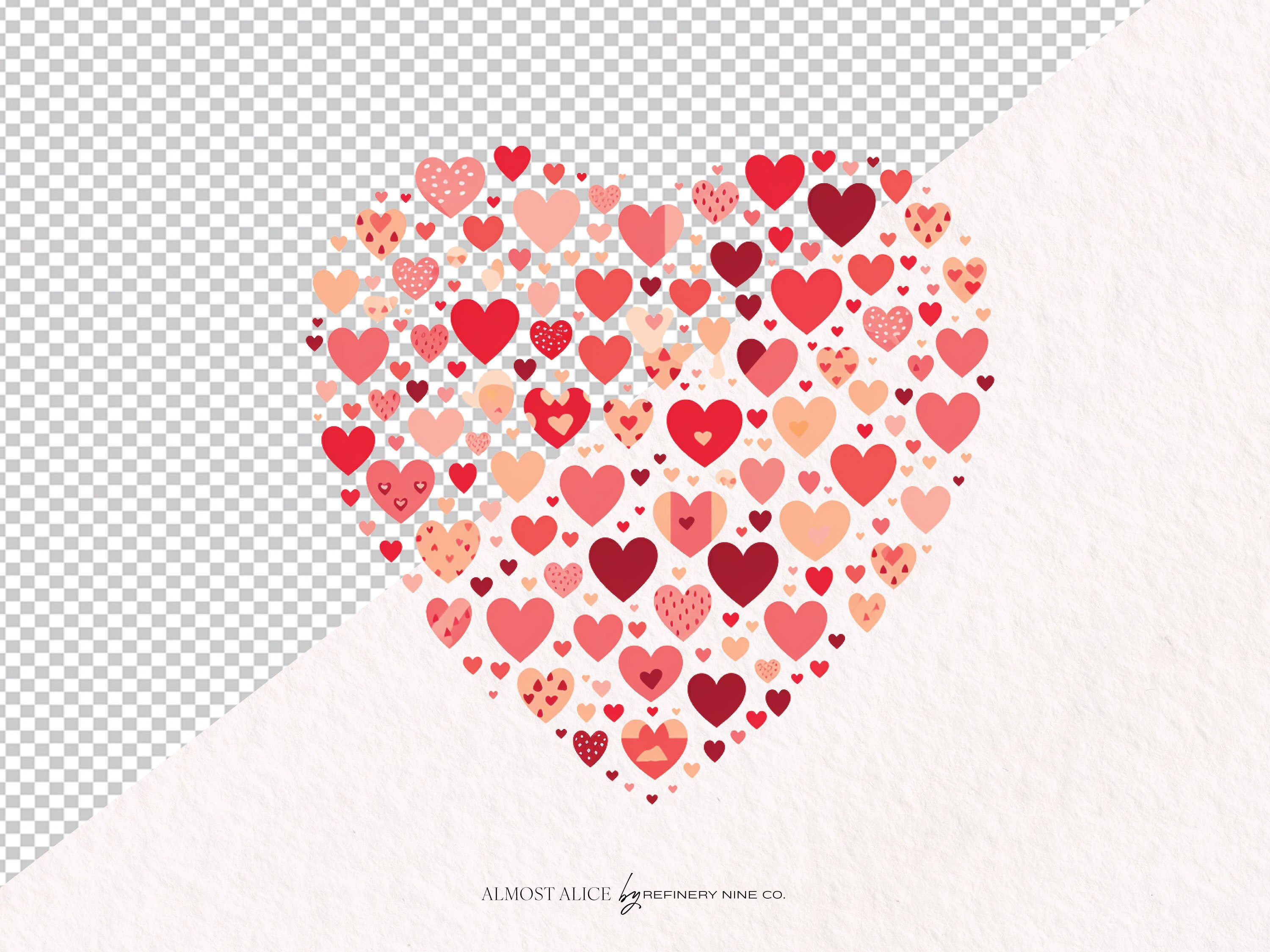 Valentine's Day Heart Clipart Bundle: Transparent PNG (commercial Use ...