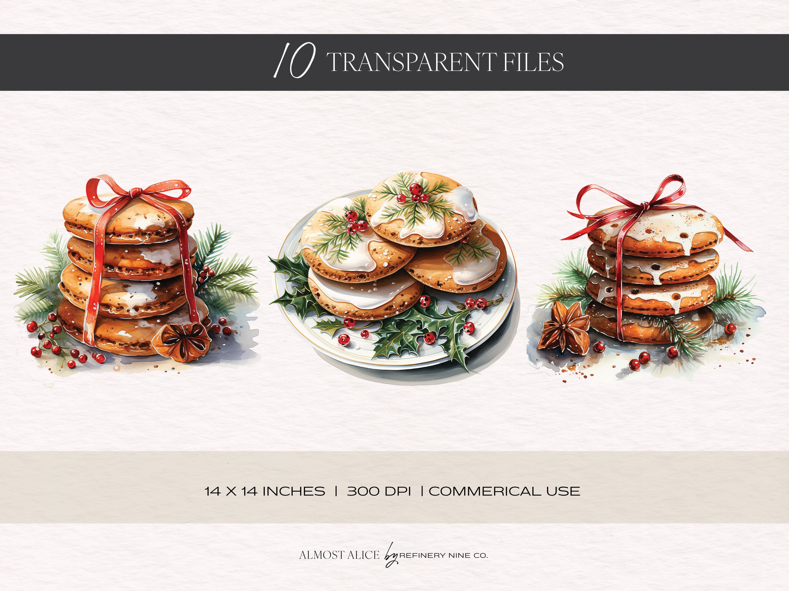 Christmas Cookies, Watercolor Clipart, Christmas, Winter Solstice ...