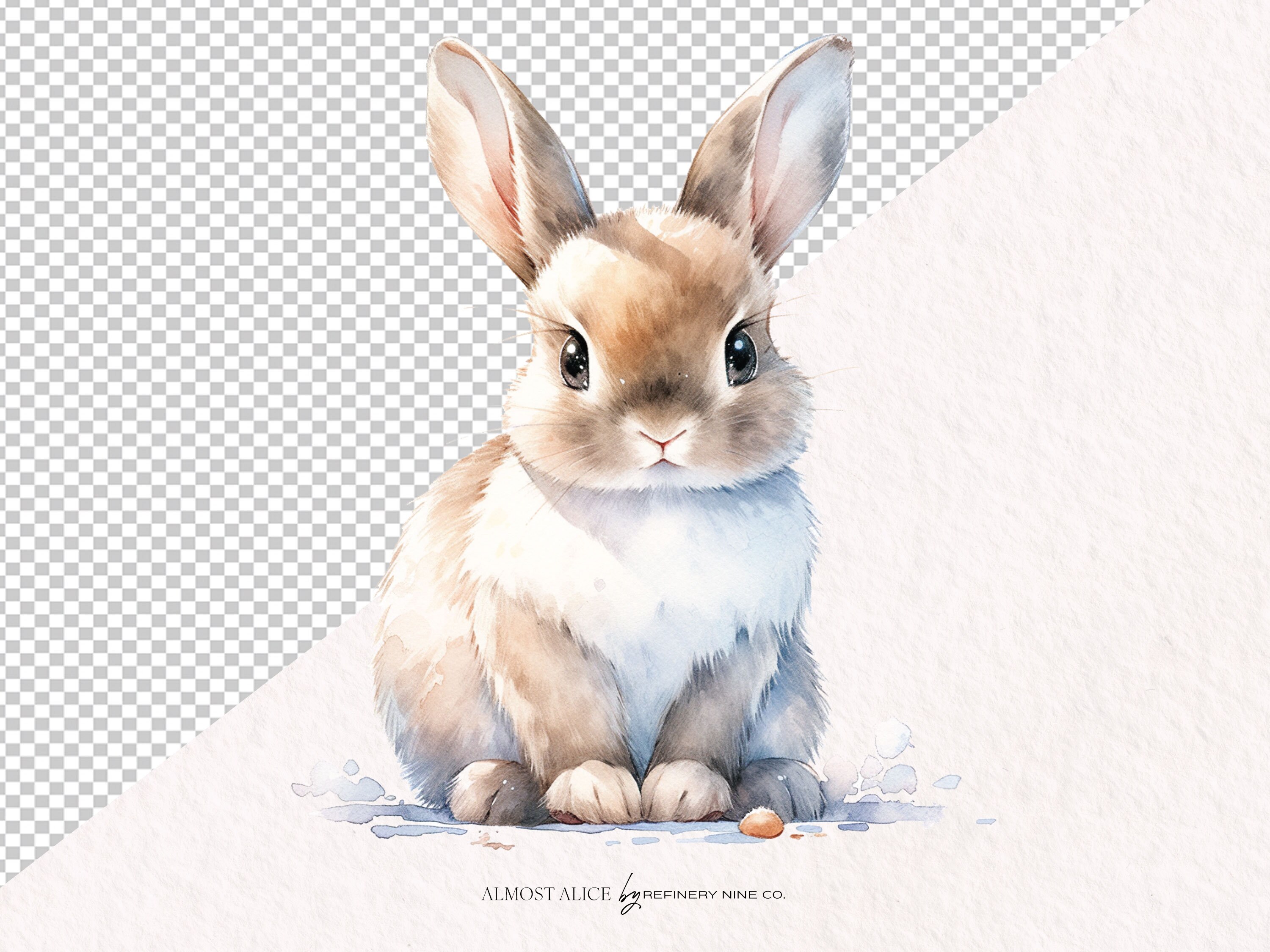 Cute Bunnies, Clipart Pack, Clipart for Commercial Use, Transparent ...