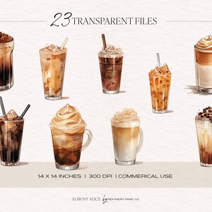 Iced Coffee Clipart, Watercolor Clipart, Cozy, Autumn Vibes ...